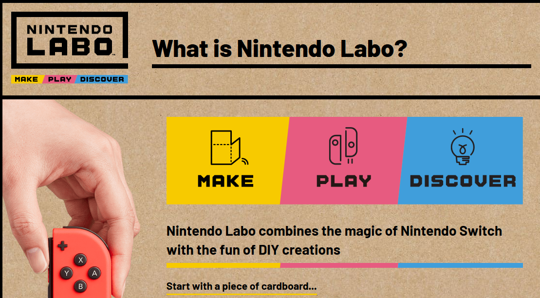Nintendo представила детский картонный конструктор Labo, из которого ...