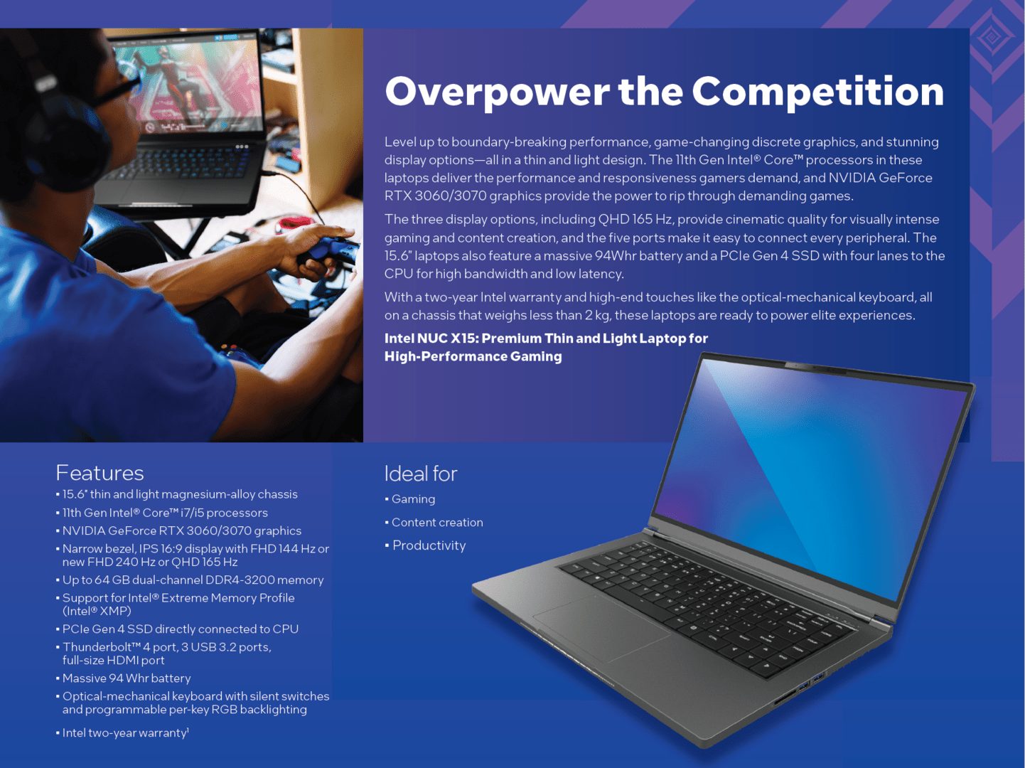 Intel представила NUC X15 Laptop Kit — эталонный геймерский ноутбук с ...